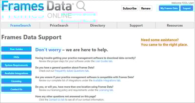 Take a Tour of Frames Data Online